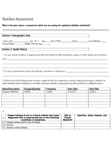 Nutritional Assessment - 10+ Examples, Format, Pdf | Examples