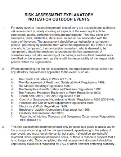Outdoor Risk Assessment - 10+ Examples, Format, Pdf | Examples