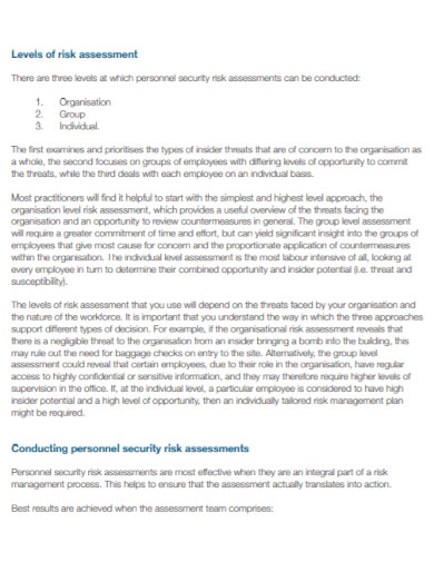 Security Risk Assessment - 10+ Examples, Format, Pdf | Examples