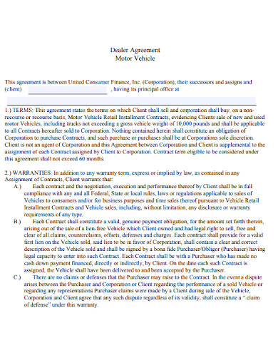 Automobile Dealer Agreement - 9+ Examples, Format, Pdf | Examples