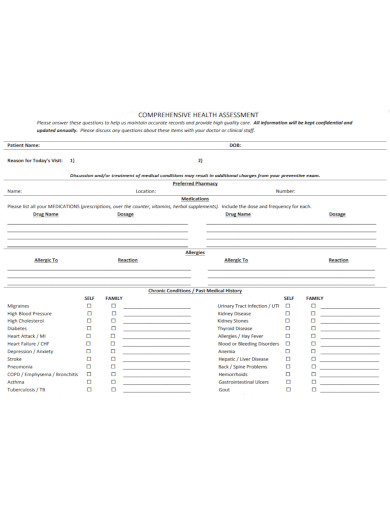 10+ Comprehensive Health Assessment Examples [ Student, Adult, Physical ...
