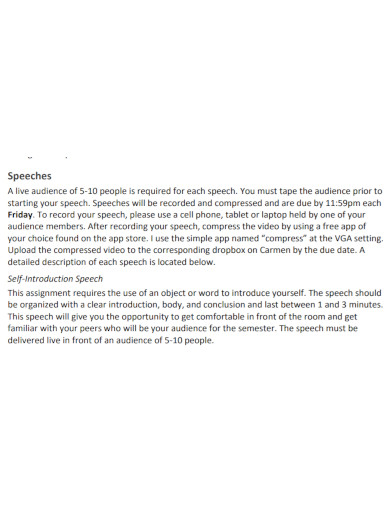 Self-Introduction Speech - 10+ Examples, Format, Sample | Examples