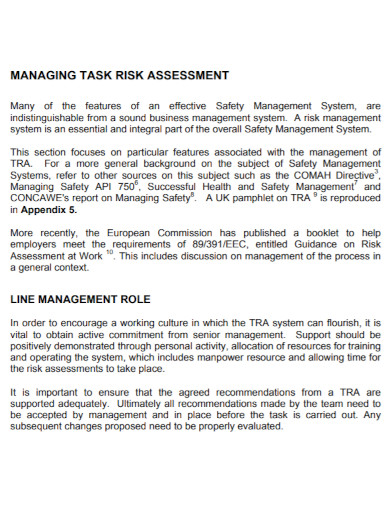 Task Risk Assessment - 10+ Examples, Format, Pdf | Examples