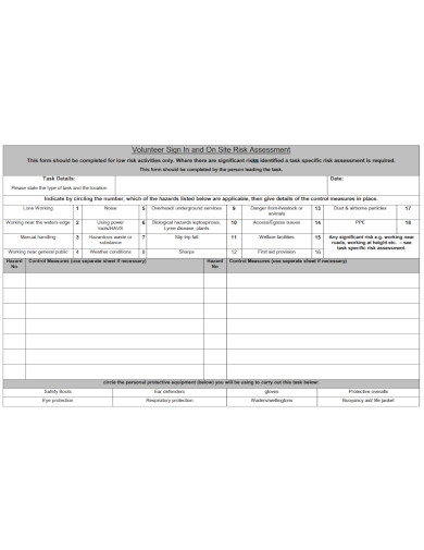 Volunteer Risk Assessment - 10+ Examples, Format, Pdf | Examples