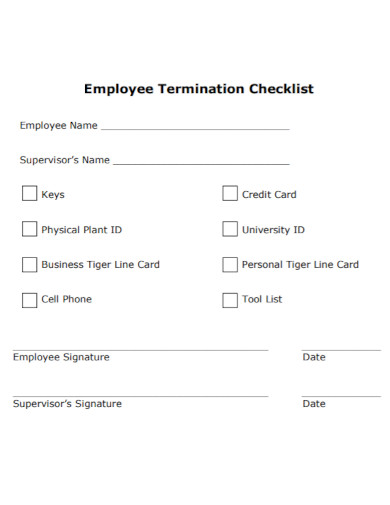 10+ Employee Termination Checklist Examples [ Company, Restaurant, Community ] | Examples