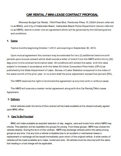 Car Rental Contract - 8+ Examples, Format, Pdf