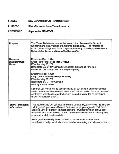 Car Rental Contract - 8+ Examples, Format, Pdf