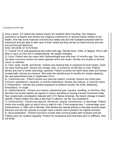 Comprehensive Soap Note - 3+ Examples, Format, Pdf | Examples