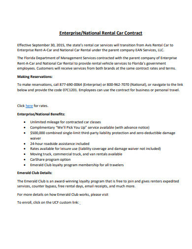 Car Rental Contract - 8+ Examples, Format, Pdf