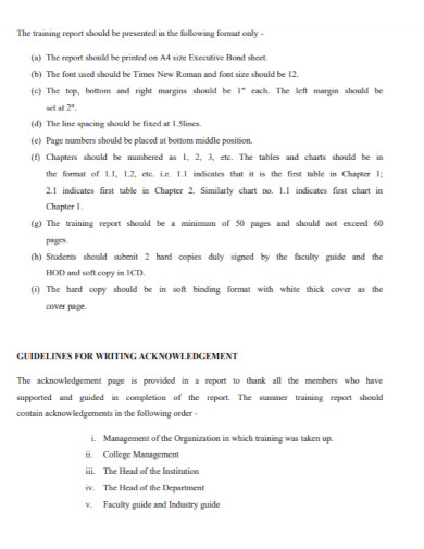 Acknowledgement for Training Report - Examples, How to Make, PDF
