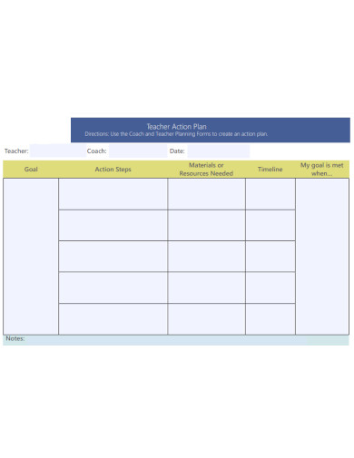 Action Plan for Teachers - 6+ Examples, Format, Pdf | Examples