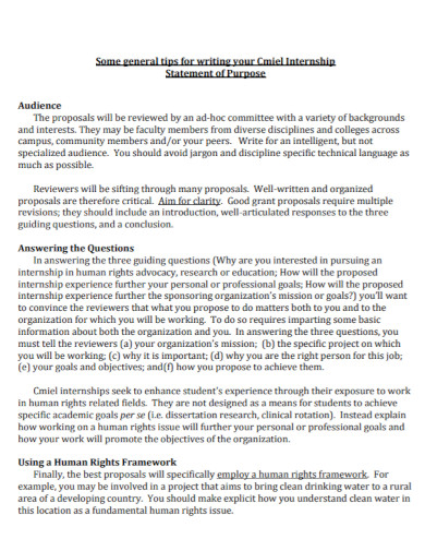 Internship Statement of Purpose - Examples, Format, How to Write, Pdf