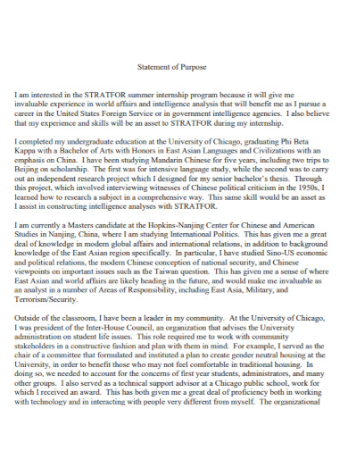 Internship Statement of Purpose - Examples, Format, How to Write, Pdf