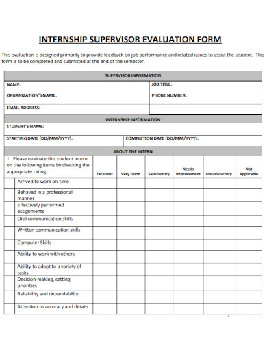 Internship Evaluation - 10+ Examples, Format, Pdf | Examples