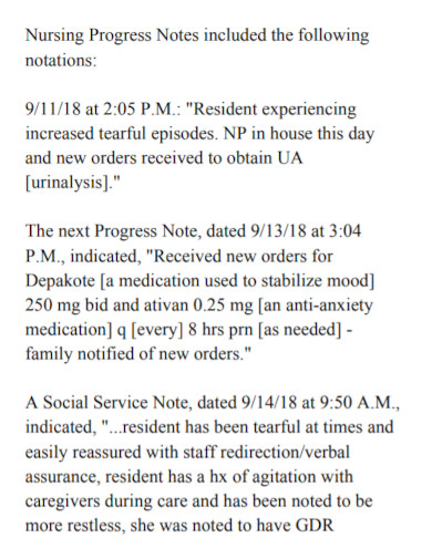 Nursing Progress Note 7 Examples Format Pdf Examples