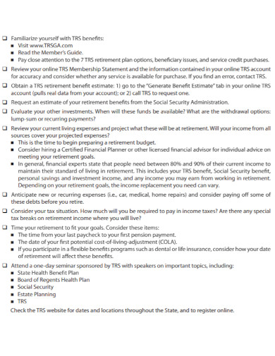 Retirement Income Checklist - Examples, How to Create, PDF