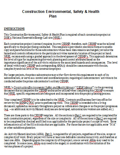 Construction Safety Management Plan - 10+ Examples, Format, Pdf | Examples