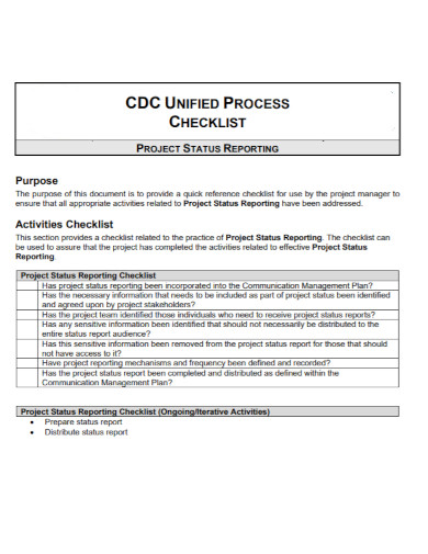 3+ Project Status Report Checklist Examples in PDF | Examples