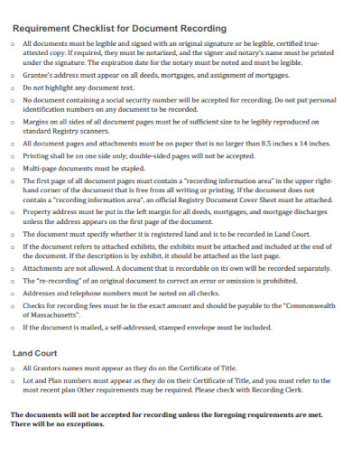 10+ Requirement Checklist Examples [ Job, Project, Business ] | Examples