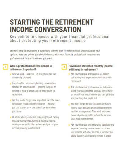 Retirement Income Checklist - Examples, How to Create, PDF