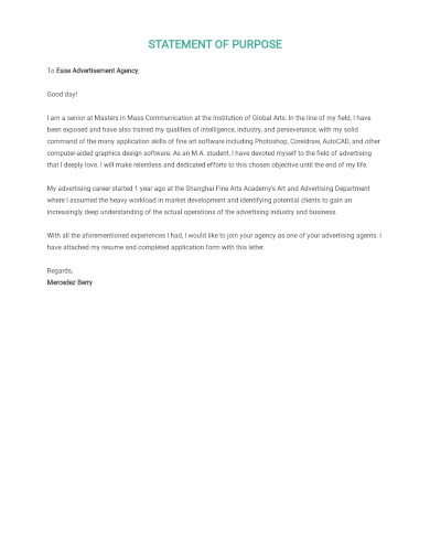 SOP Statement of Purpose - 10+ Examples, Format, Pdf | Examples