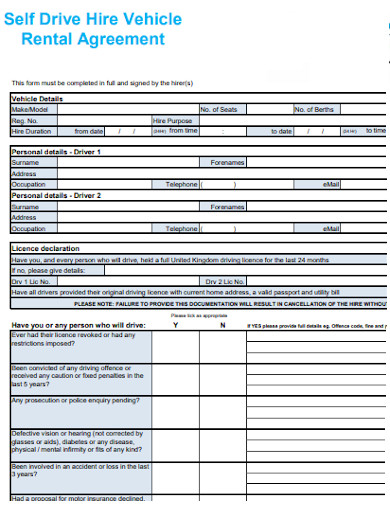 HireRental Agreement - 6+ Examples, Format, Pdf | Examples