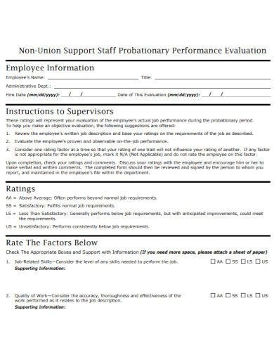 Probationary Evaluation - 10+ Examples, Format, Pdf | Examples