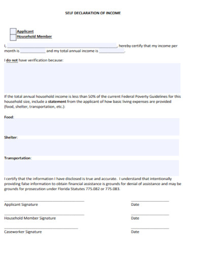 Self Declaration Statement - 10+ Examples, Format, Pdf | Examples