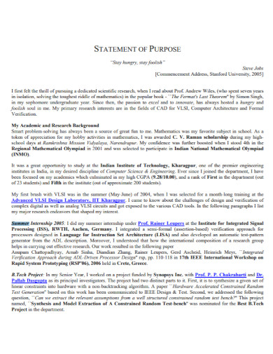 Internship Statement of Purpose - Examples, Format, How to Write, Pdf