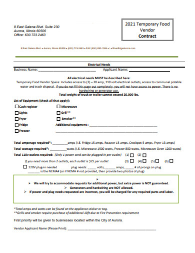 10+ Food Vendor Contract Examples in PDF | DOC | Examples
