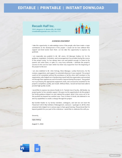 Acknowledgement Report - 21+ Examples, Format, Pdf | Examples