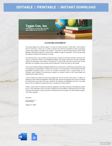 Acknowledgement Report - 21+ Examples, Format, Pdf | Examples