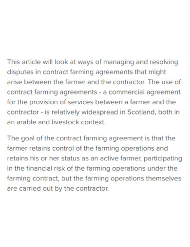 Contract Farming Agreement - 8+ Examples, Format, Pdf | Examples