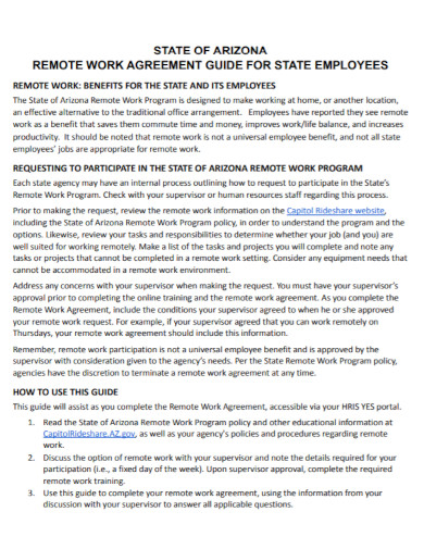 Remote Work Agreement - 10+ Examples, Format, Pdf | Examples