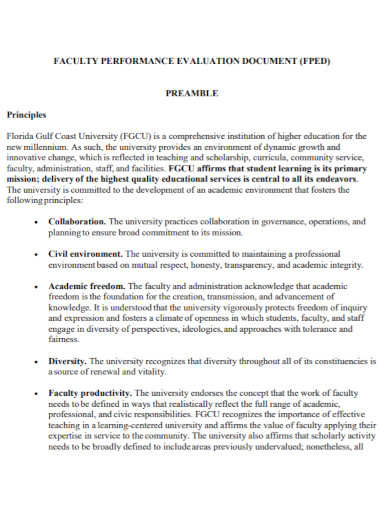 Faculty Performance Evaluation - 10+ Examples, Format, Pdf | Examples