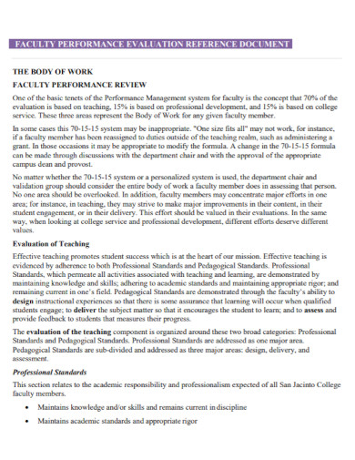 Faculty Performance Evaluation - 10+ Examples, Format, Pdf | Examples