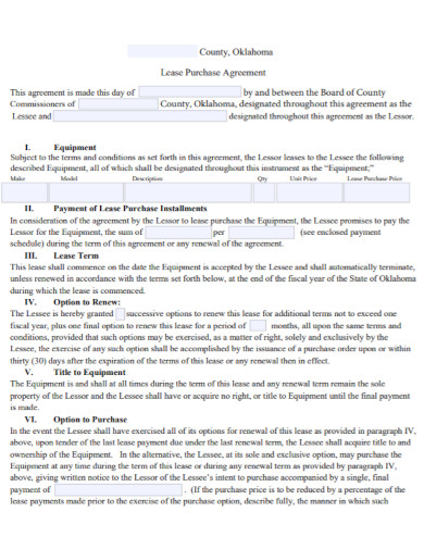 Lease Purchase Agreement - 10+ Examples, Format, Pdf | Examples