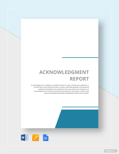 Acknowledgement Report - 21+ Examples, Format, Pdf | Examples