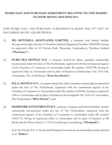 10+ Sale of Shares Agreement Examples [ Stocks, Company, Equity ...