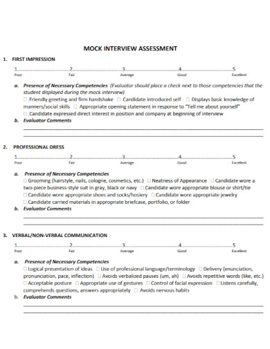 Job Interview Assessment - 3+ Examples, Format, Pdf | Examples