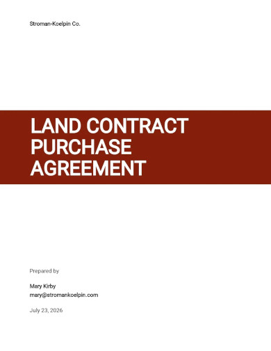 Land Contract Agreement - 4+ Examples, Format, Pdf