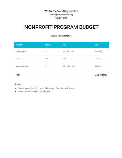 Nonprofit Program Budget - 4+ Examples, How to Create, MS Word, Google ...