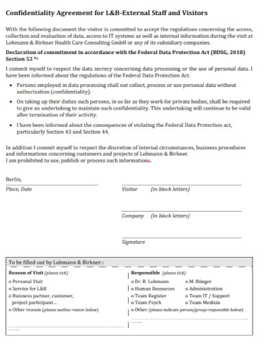 Visitors Non-Disclosure Agreement - 10+ Examples, Format, Pdf | Examples