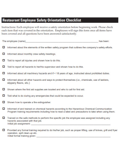 10+ Examples, How to Write, Restaurant Safety Checklist - Format, Pdf