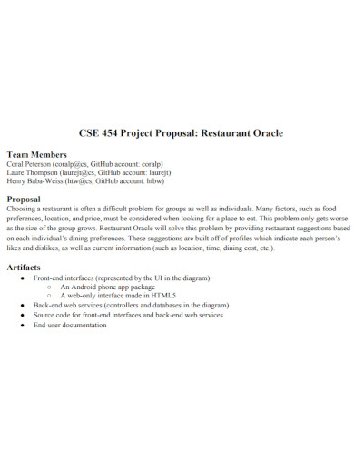 10+ Restaurant Project Proposal Examples [ Cafe, Hotel, Food ] | Examples