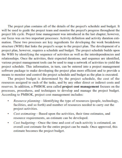 Project Plan Budget - 4+ Examples, How to Create, Format, Pdf