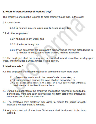 Restaurant Work Agreement - 3+ Examples, Format, Pdf | Examples