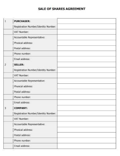 10+ Sale of Shares Agreement Examples [ Stocks, Company, Equity ...