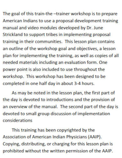 Trainer Lesson Plan - 5+ Examples, Format, Pdf | Examples