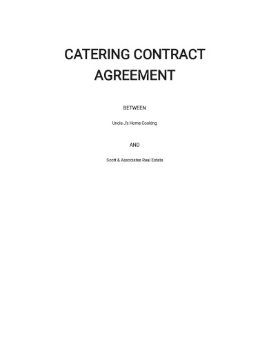 Catering Contract Agreement - 10+ Examples, Format, Pdf | Examples